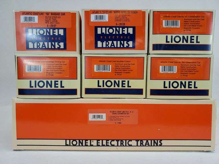 Lionel Atlantic Coast Line 9pc Passenger Train Set. Includes F3 #342 ...