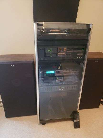 Complete Sony stereo rack system including TA- ax520 receiver, PS LX340 ...