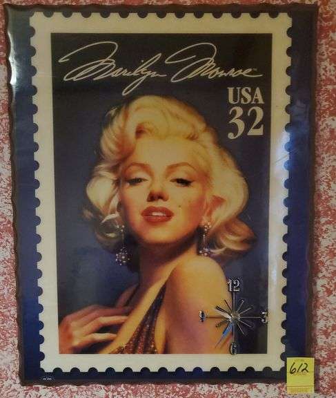 16x20 Marilyn Monroe postage stamp clock... Bedroom two - Bid-Assets Online Auctions
