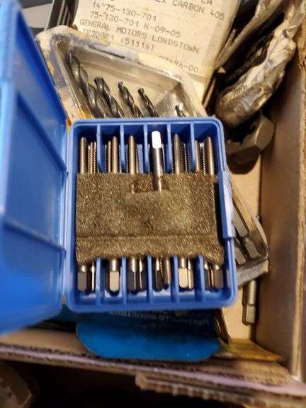 Assorted punch die set, TAPS, hexagon die set, variety of drill bits ...