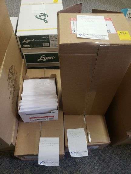 ALL FOR YOUR BID! Four boxes of assorted envelopes, see photos, white ...