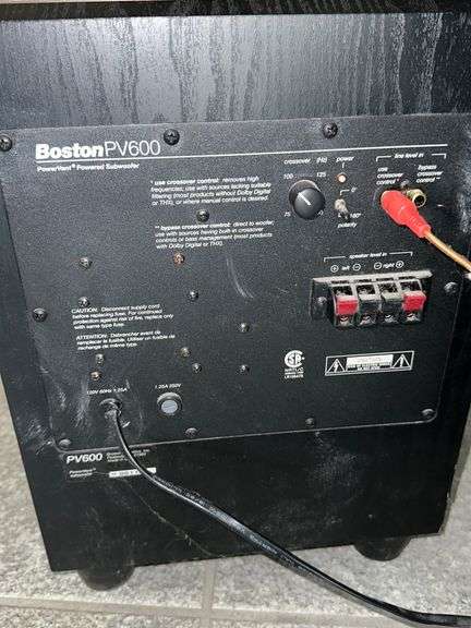 Boston subwoofer and Community speaker on stand - Bid-Assets Online ...