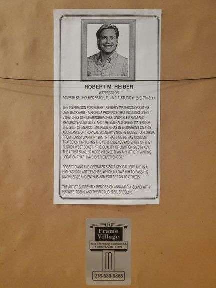 Robert M Reiber watercolor. North Beach, Siesta Beach. 16 x 21. - Bid ...