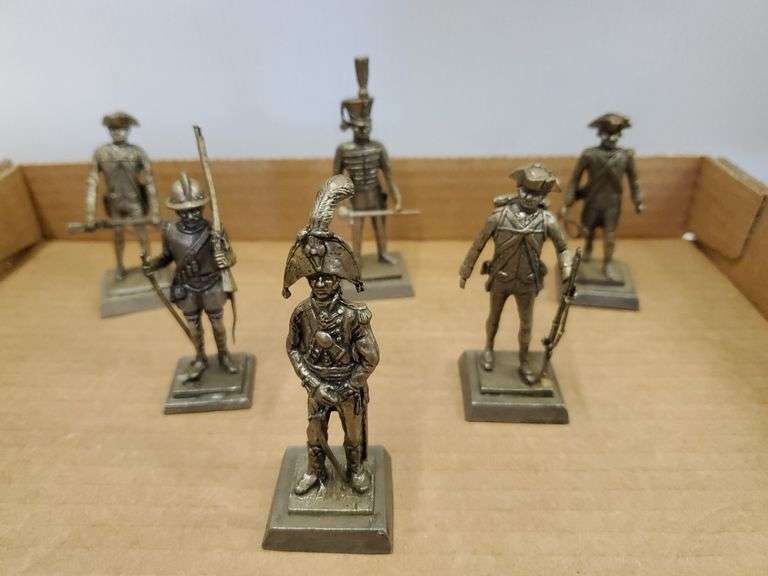Six pewter soldiers, 3" H - Bid-Assets Online Auctions