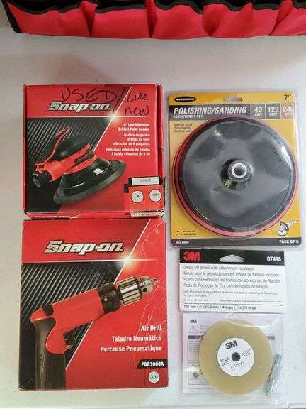 Snap-on 6-inch low vibration orbital palm sander, Snap-on air drill 3/8 ...