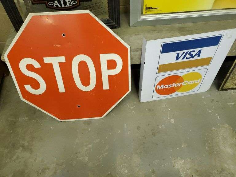 Stop sign face and credit card sign - Bid-Assets Online Auctions