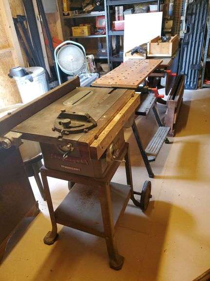 Delta homecraft table saw, Craftsman foldable workmate table. - Bid ...