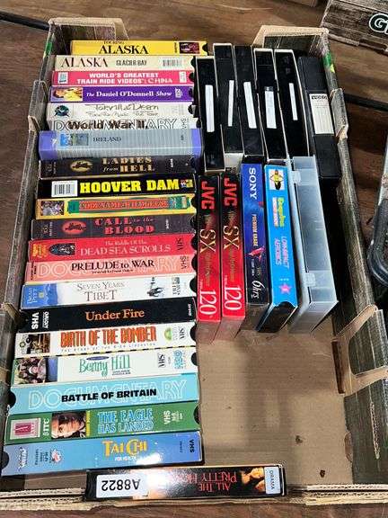 Expanding Push Cart, VHS Tapes and Plant Dolly - Bid-Assets Online Auctions