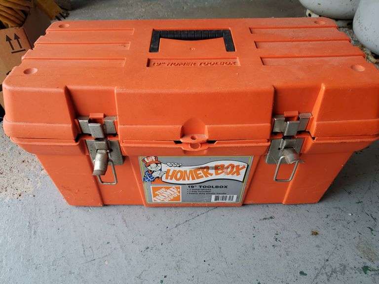 19" Homer tool box, includes steel wire brush other tools - Bid-Assets ...