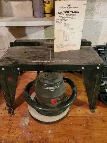 Chamberlain polishmaster 1900 and Vermont American router table - Bid ...