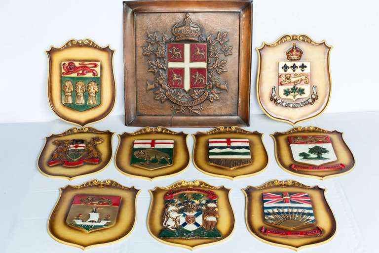 Set of 10 Provincial Emblems - Bartlett Auctions Inc.