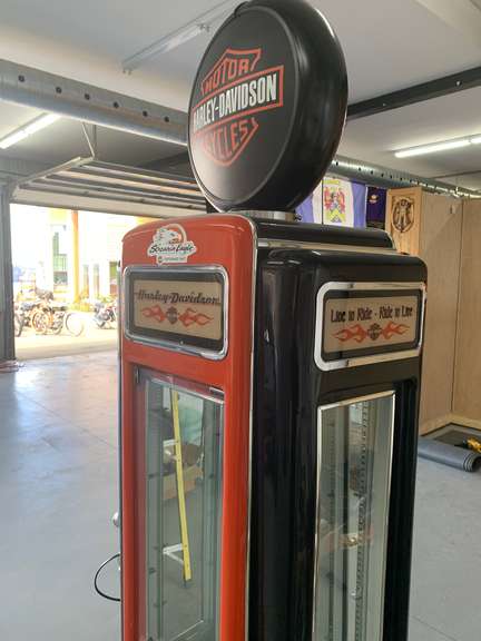Harley-Davidson Gas Pump Inspired Display Case - Bartlett Auctions Inc.