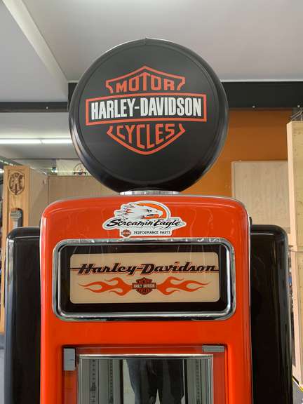 Harley-Davidson Gas Pump Inspired Display Case - Bartlett Auctions Inc.
