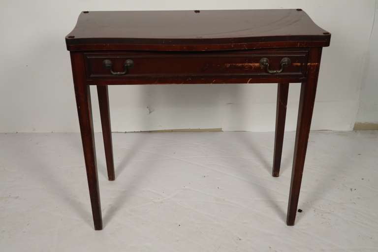 Antique Side Table with Folding Top - Bartlett Auctions Inc.