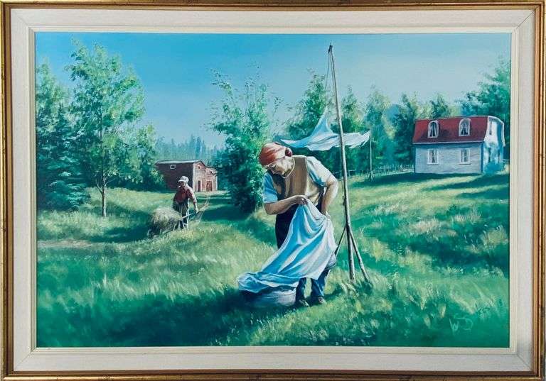 Putting out the Wash by Ian Sparkes (1946-2018) - Bartlett Auctions Inc.