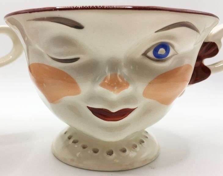1950s Vintage She's Set of Lipton Women's Winking Face Tea Cup-Hers ...