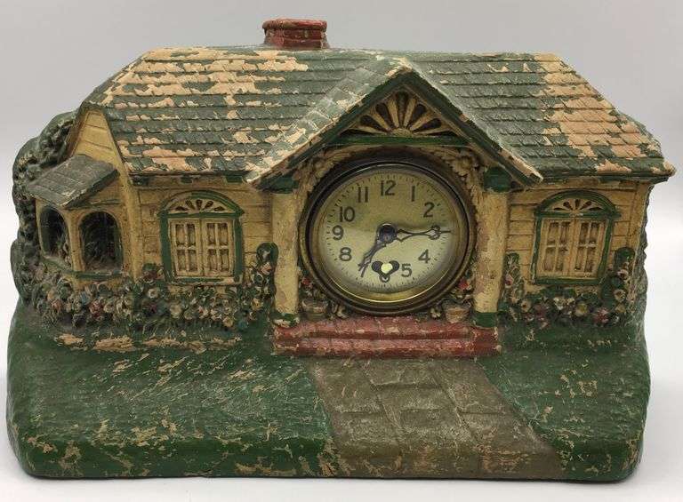1920s Vintage Bungalow/Summer Cottage House Shaped Mantel Clock by ...