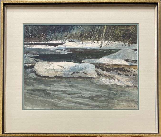 Untitled Riverscape by Thomas DeVany Forrestall RCA (1936-) - Bartlett ...