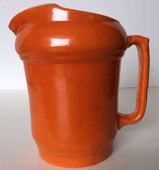 1938-1955 Vintage Bright Orange Medalta Water Jug, Medicine Hat ...