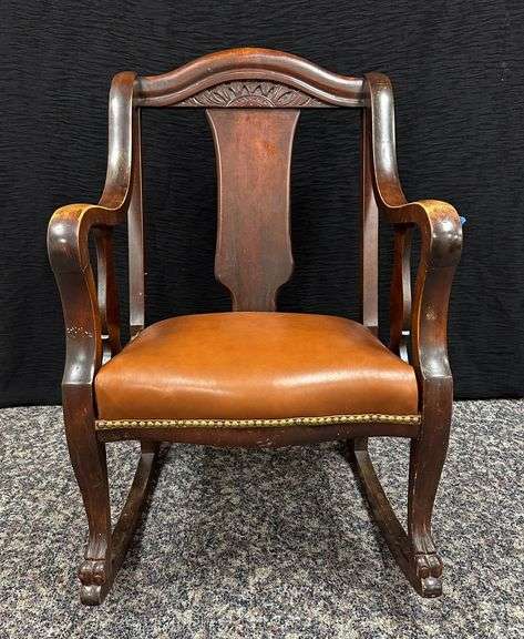 Splat-back Gentleman’s Rocking Chair c1900 - Bartlett Auctions Inc.