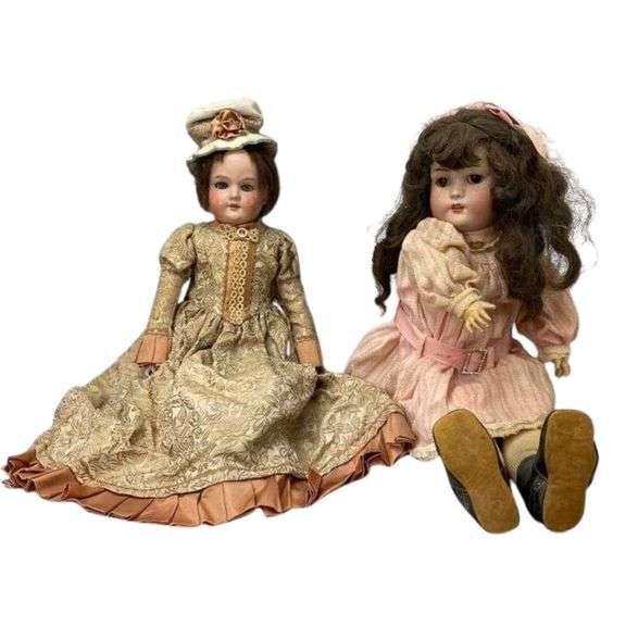 Simon & Halbig Antique Porcelain Dolls Sleepy Eyes Toothy Real Hair ...