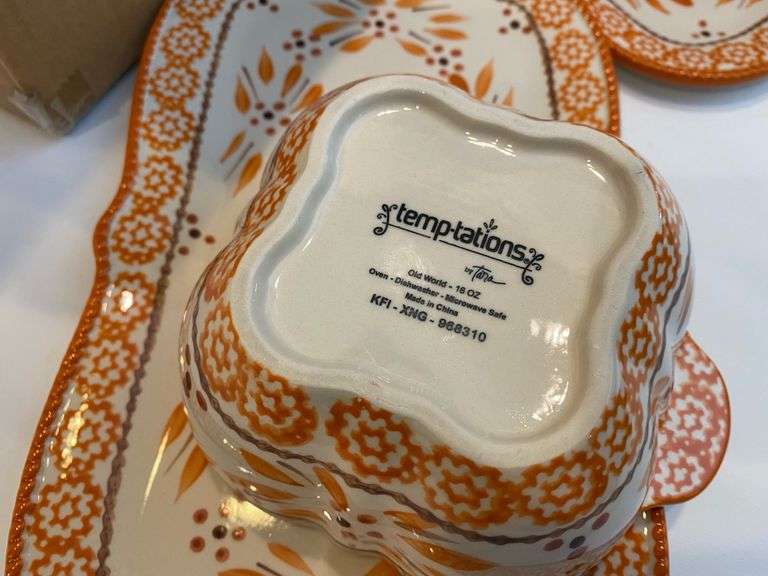 Temptations by Tara Orange Old World Lot: Soup & Sandwich Sets Plate ...