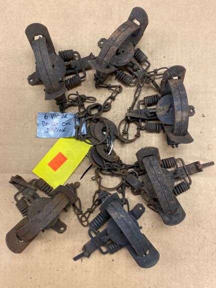 Lot of 6 - Victor Size 1 1/2 Double Coil Spring Traps Animal Foot ...
