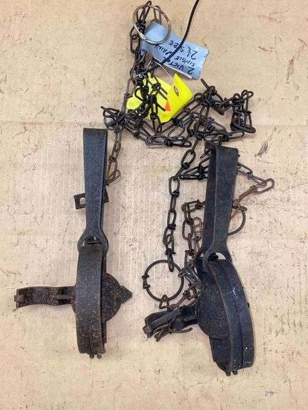 Lot of 2 - 2 1/2 Size Victor Single Long Spring Traps Animal Foot ...