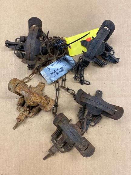 Lot of 5 - Victor Size 1 1/2 Double Coil Spring Traps Animal Foot ...