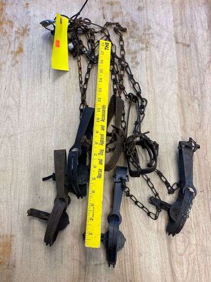 Lot of 6 - Assorted #1 Single Long Spring Traps Animal Foot - Bartkus ...