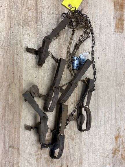 Lot of 6 - Assorted #1 Single Long Spring Traps Animal Foot - Bartkus ...