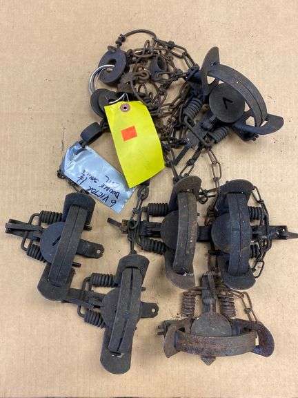 Lot of 6 - Victor Size 1 1/2 Double Coil Spring Traps Animal Foot ...