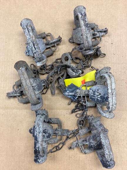 Lot of 6 - Victor #2 Double Coil Spring Traps Animal Foot - Bartkus ...