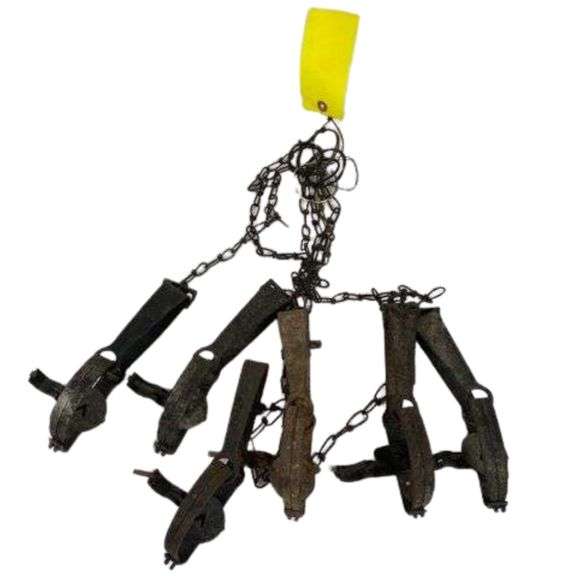 Lot of 6 - Victor #1 Single Long Spring Traps Animal Foot - Bartkus ...