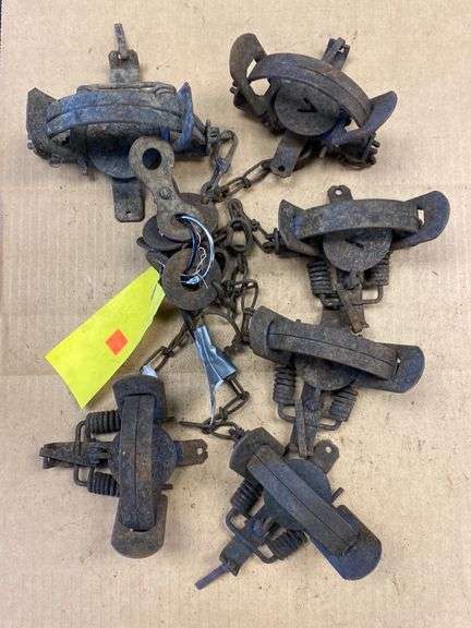 Lot of 6 - Victor Size 1 1/2 Double Coil Spring Traps Animal Foot ...