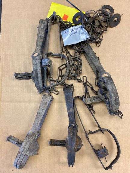 Lot of 6 - B&L #0 Single Long Spring Traps Animal Foot - Bartkus ...