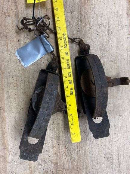 2 Victor Jump Traps 7" Jaw Spread - Bartkus Auctioneers