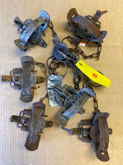 Lot of 6 - Victor Size 1 1/2 Double Coil Spring Traps Animal Foot ...