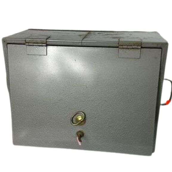 Vintage Heavy Probably Fire Proof Lock Box with Key Gray Steel ...