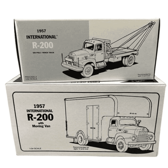 Lot of 2: 1957 International R-200 with Moving Van & R-200 Gin Pole ...