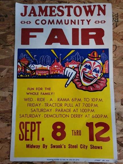 Jamestown (PA) Community Fair Advertising Poster - Web Online Auctions
