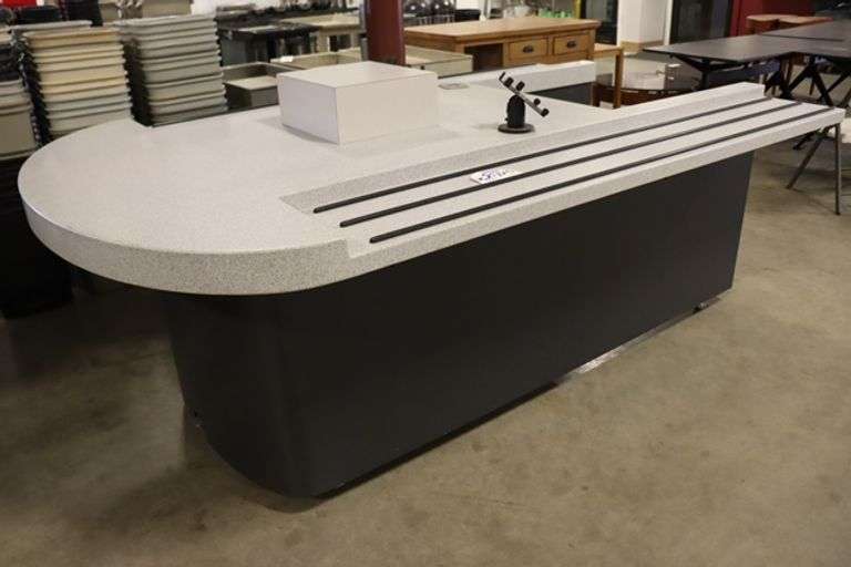 60" x 96" Portable wood framed multi-purpose service counter with black ...