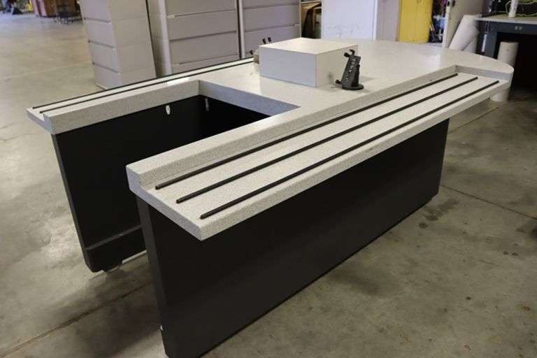 60" x 96" Portable wood framed multi-purpose service counter with black ...