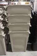 Times 4 - Rubbermaid 23 gal. tan trash bins - Backes Commercial Auctioneers