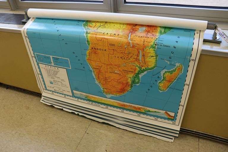 Nystrom 50" wall map - Set of 4 - Africa - Backes Commercial Auctioneers