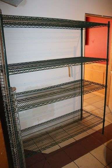 24" x 60" green coated wire rack - Backes Commercial Auctioneers