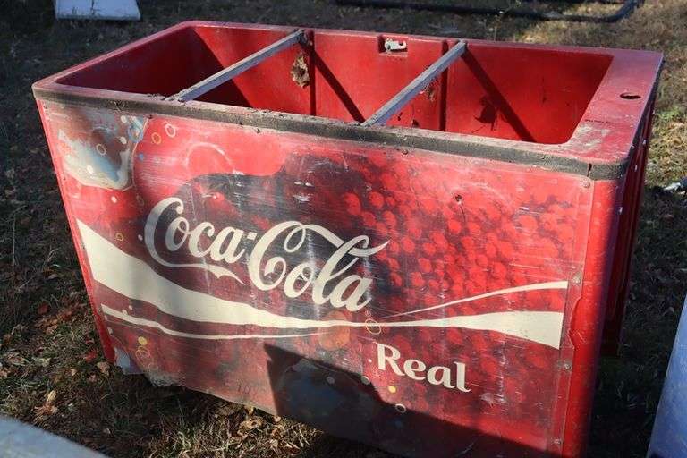 24" x 50" x 36" Tall portable red poly ice bin/merchandiser - AS IS ...