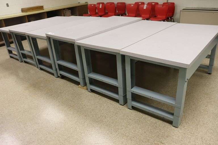Times 6 - 30" x 72" metal framed laminate top lab tables - Backes ...