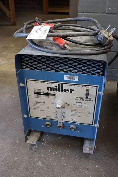 Miller M-180 AC arc stick welder - 1 phase - Backes Commercial Auctioneers Miller M-180 AC arc stick welder - 1 phase - Backes Commercial Auctioneers