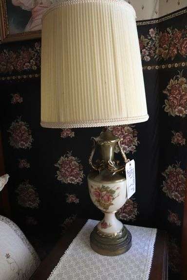 Times 2 - 34" tall decorative night stand lamps - located on second ...
